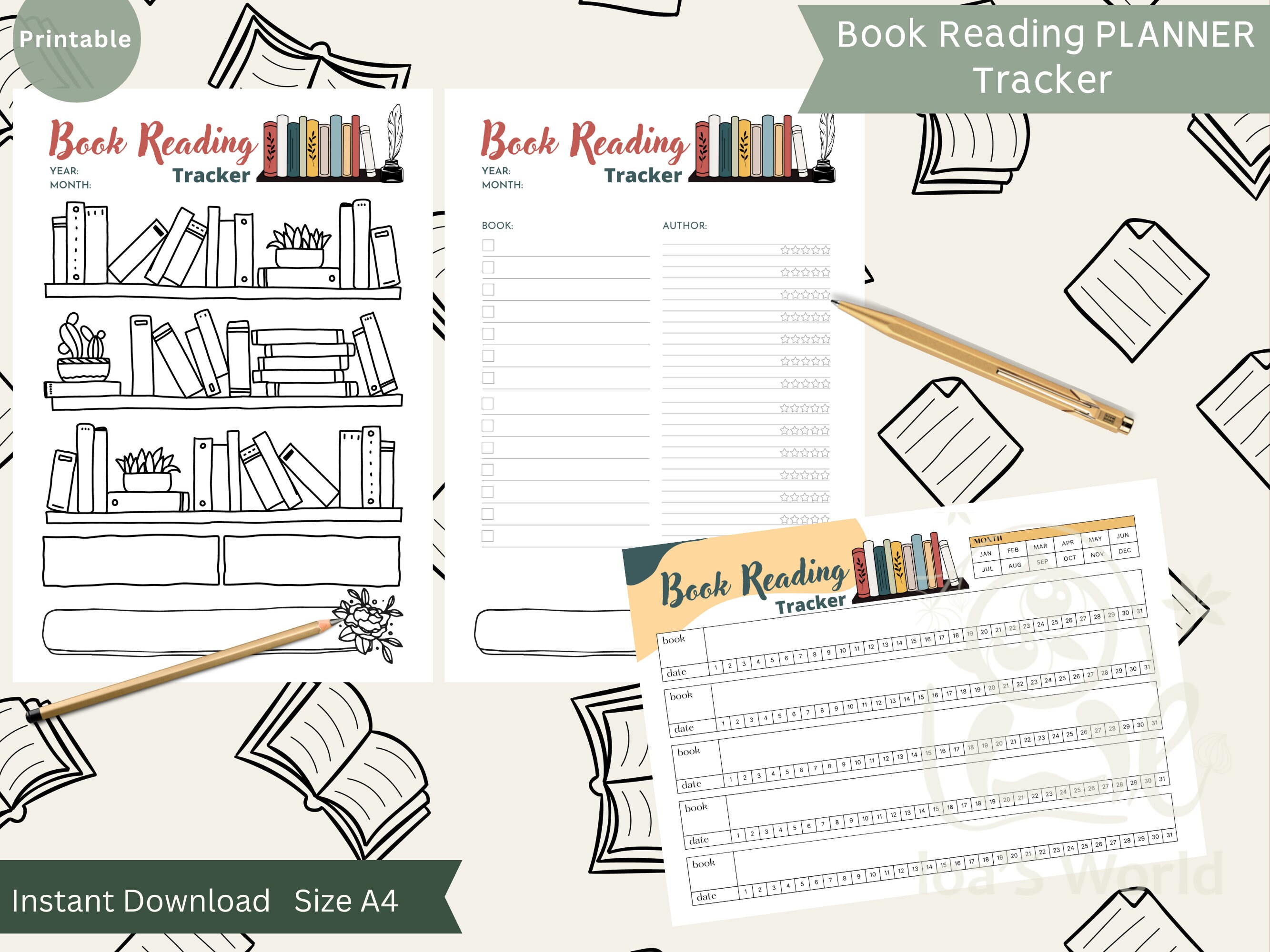 Printable Reading Journal Book Tracker Planner Review - Etsy