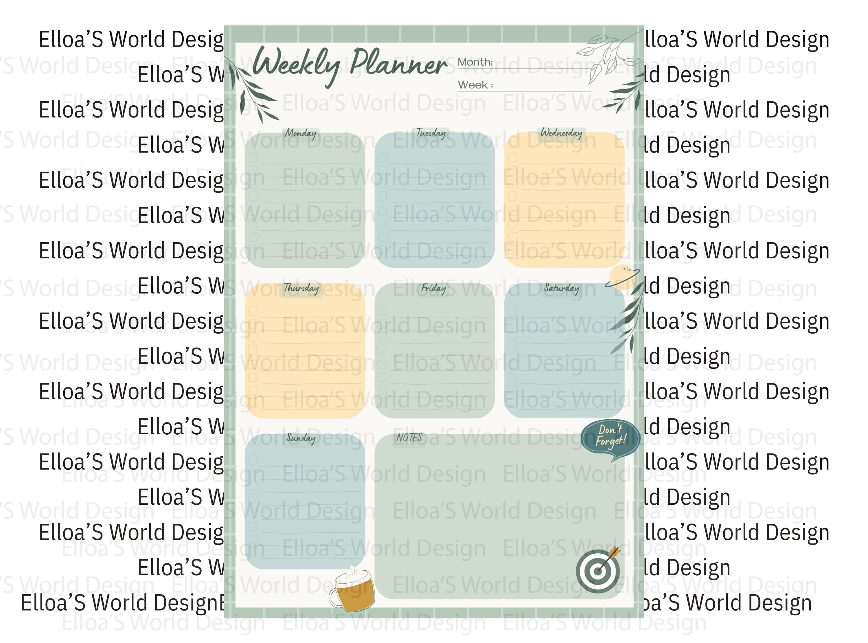 ADHD Printable Weekly Planner A4 & A5 Size Undated Weekly Scheduler ...