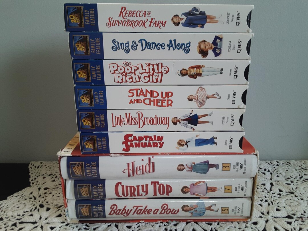 Shirley Temple - 9 VHS Bundle - Heidi - Curly Top - Baby Take A Bow and ...