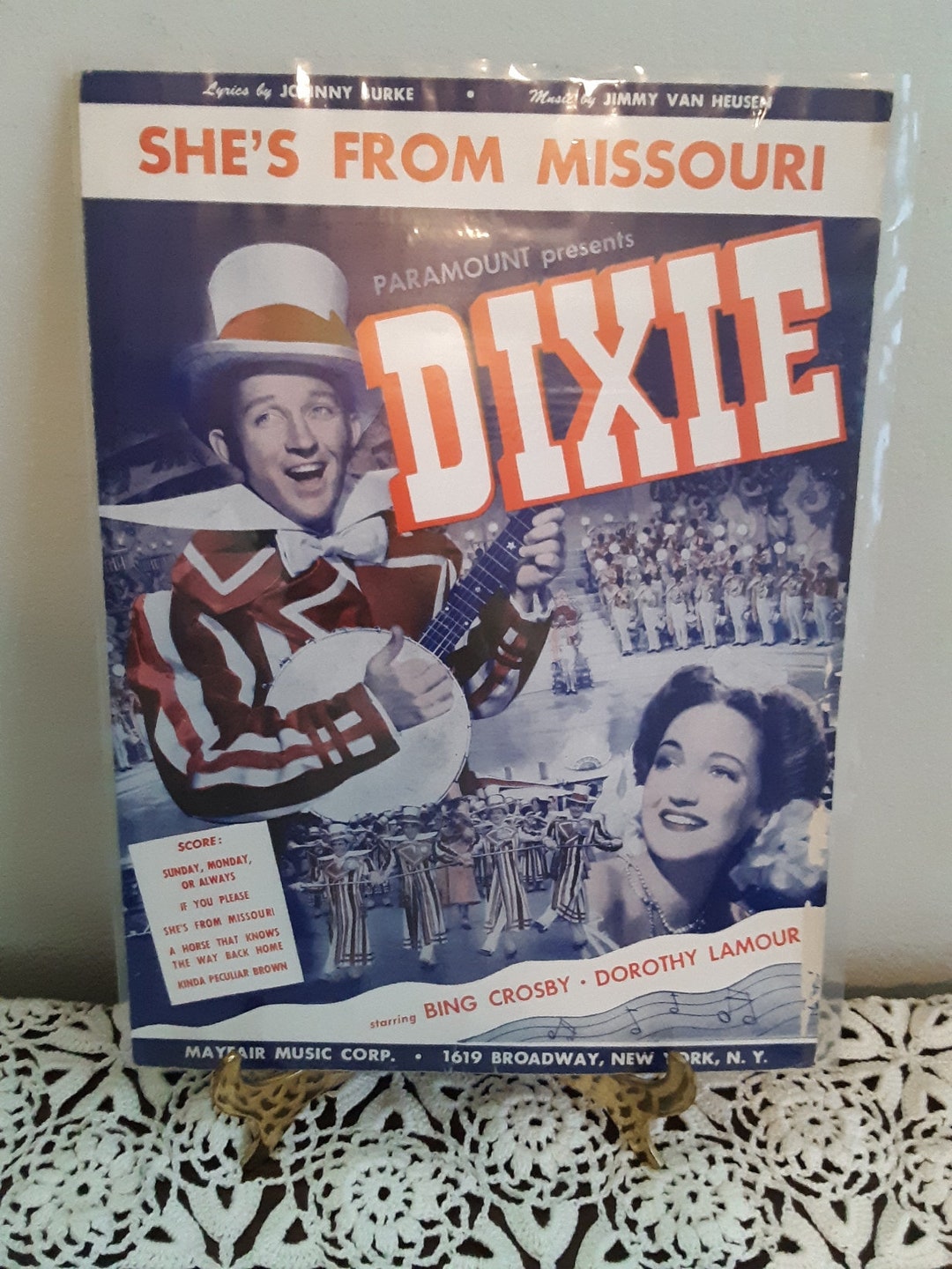 Vintage Bing Crosby - "dixie" Sheet Music - Circa 1943 - Etsy