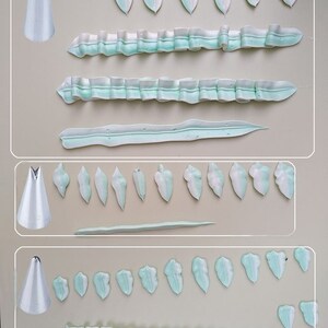 Set of 5 Notched Leaf Piping Nozzles Leaf Flower Tip Cake Cream ...