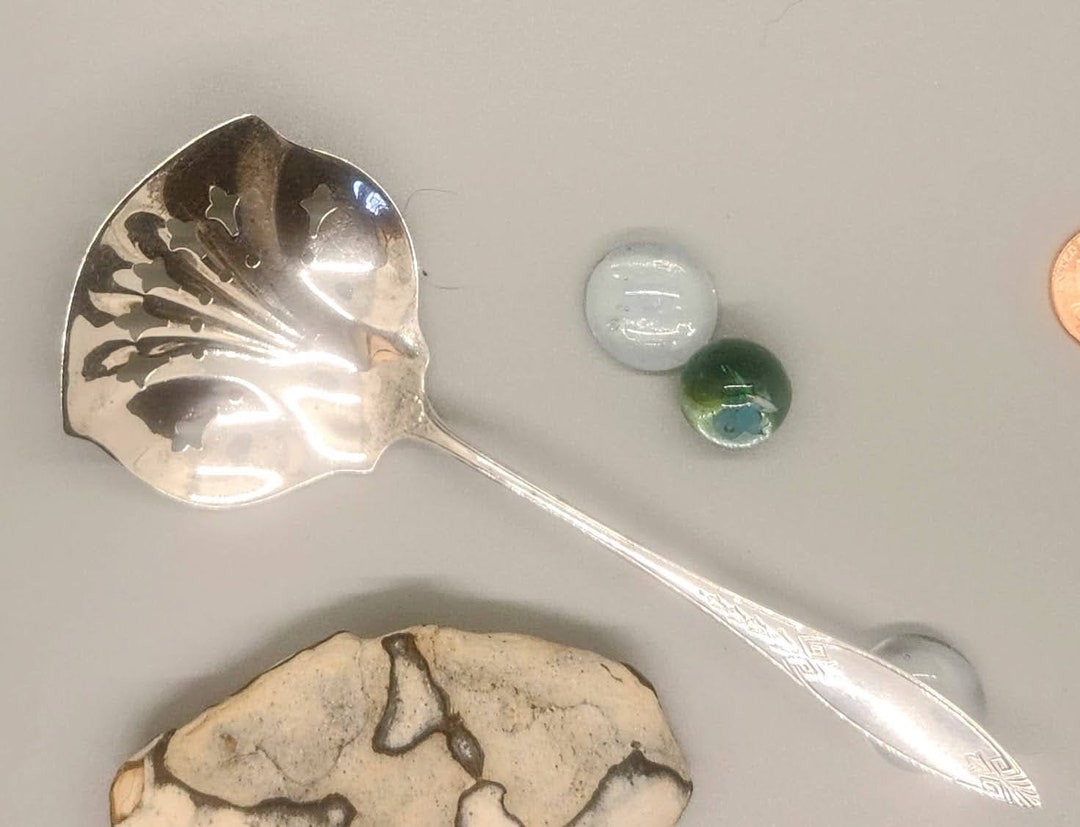 Antique Solid Bon Bon Spoon W/pierced Bowlwed7 (sterling)by weidlich ...