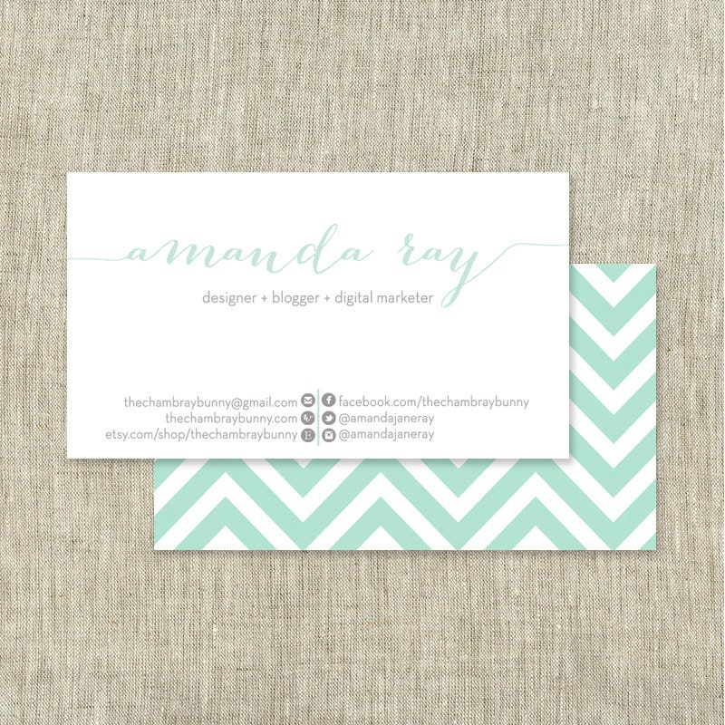 Custom Business Card - Chevron OR Stripe - Black and White & Other ...
