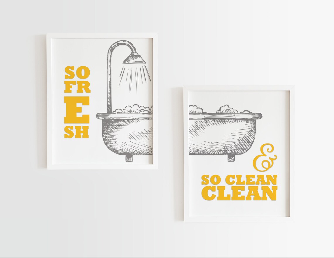 So Fresh & So Clean Print // Bathroom Art // Laundry Room // | Etsy