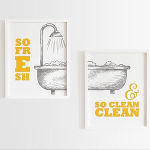 So Fresh & so Clean Print / Bathroom Art / Laundry Room / Printable ...