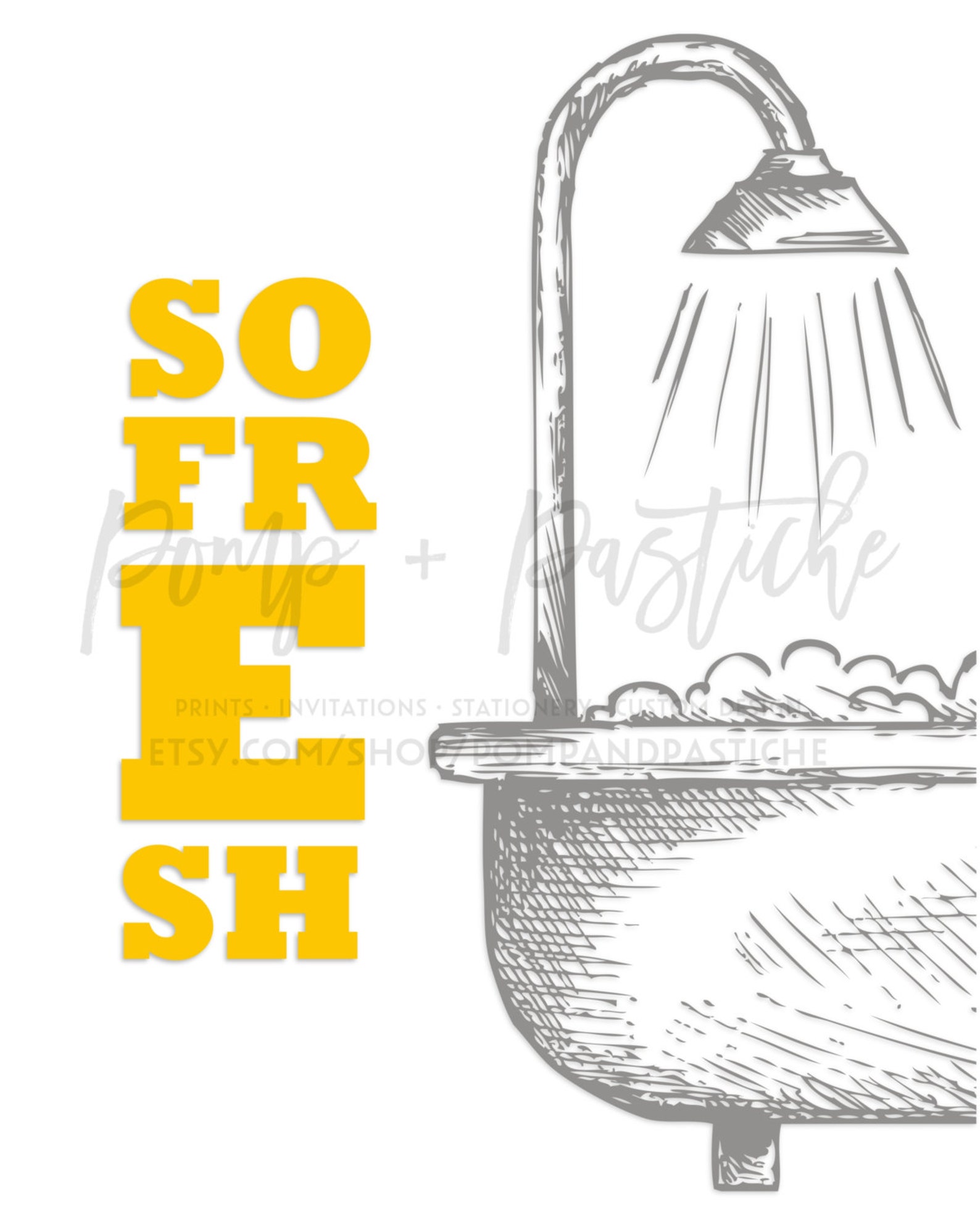 So Fresh & So Clean Print // Bathroom Art // Laundry Room // | Etsy