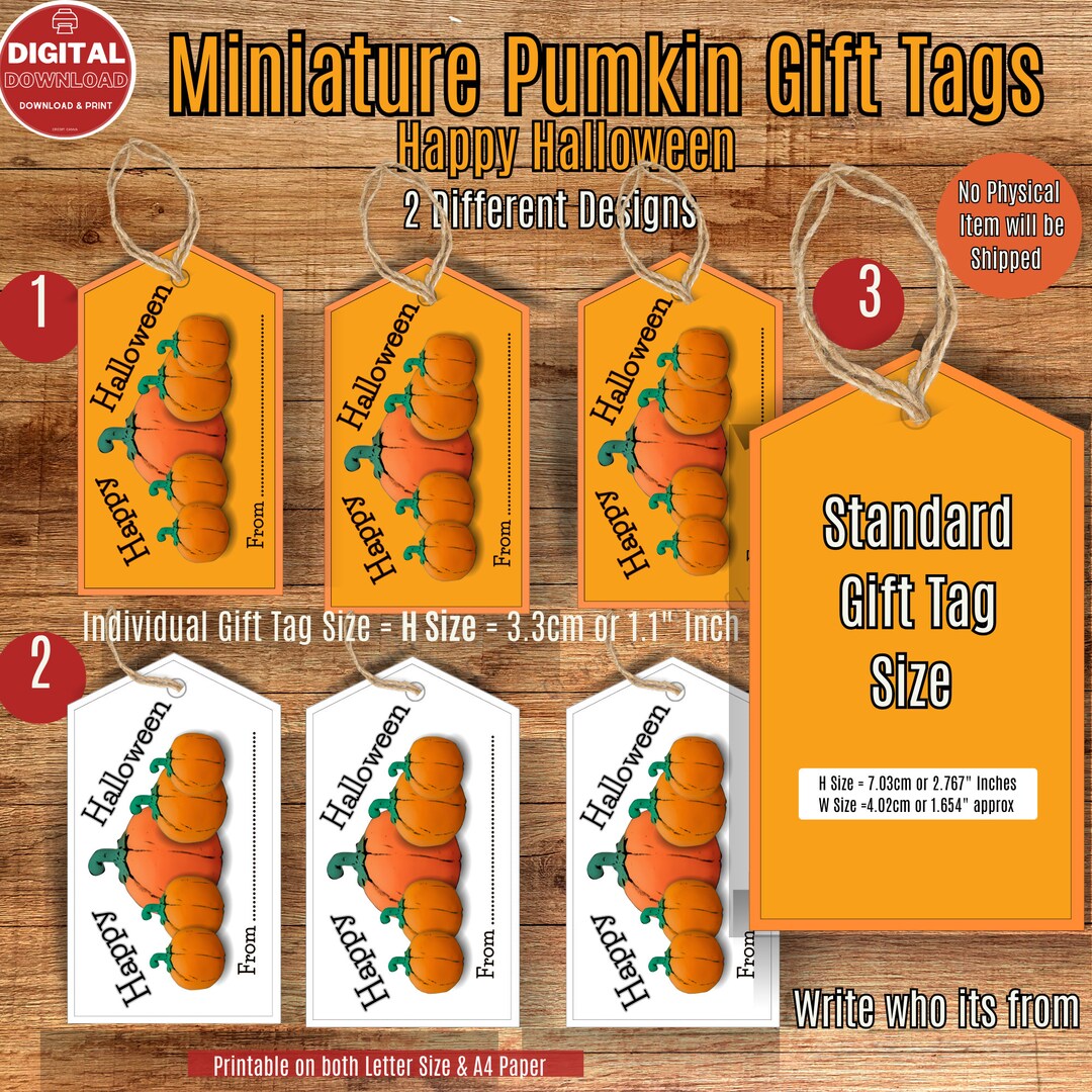 Miniature Printable Pumpkin Gift Tags| Write Recipient's Name ...
