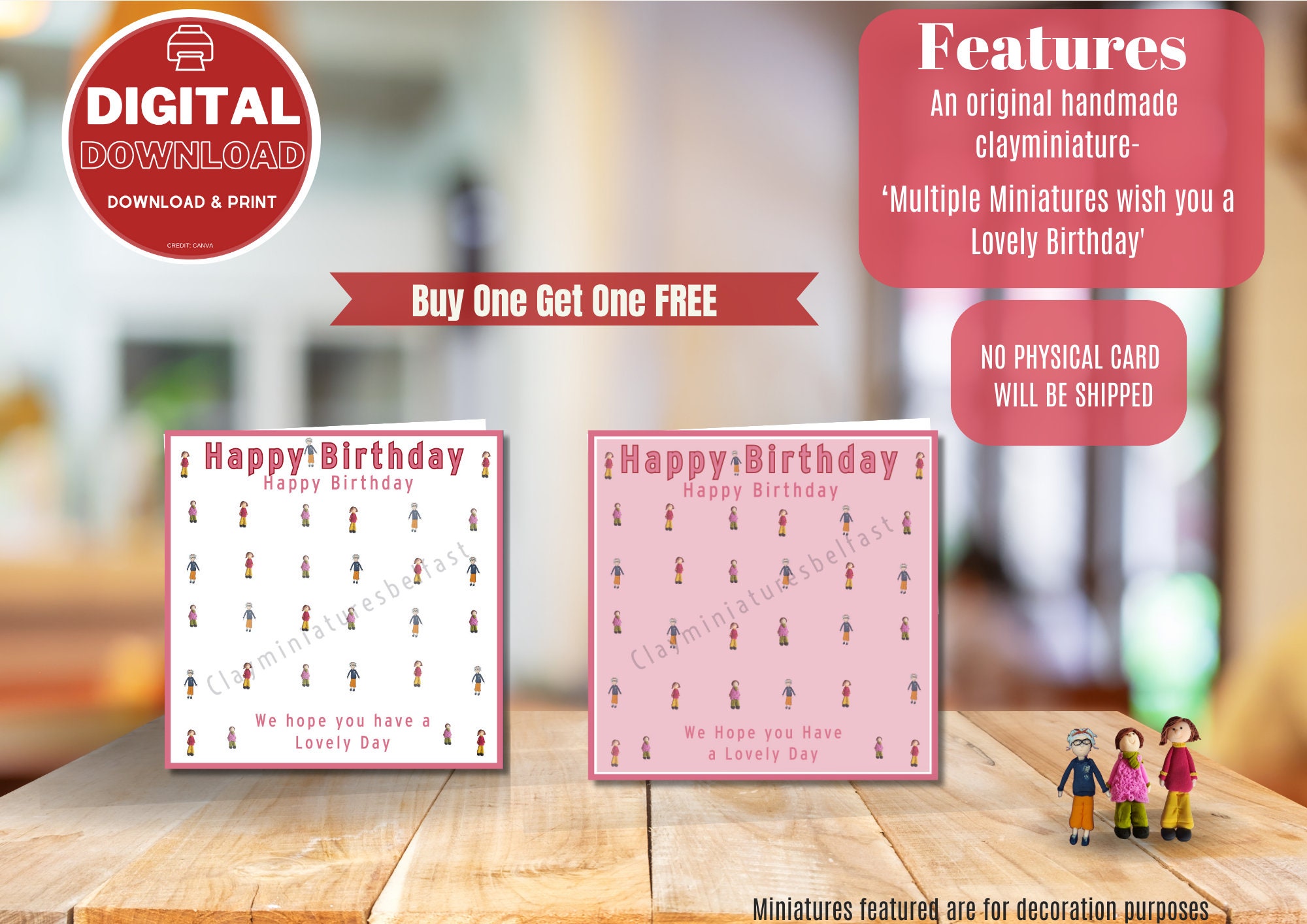 GET ONE Freeprintable Card/s 'multiple Miniatures' White Free Pink Card ...