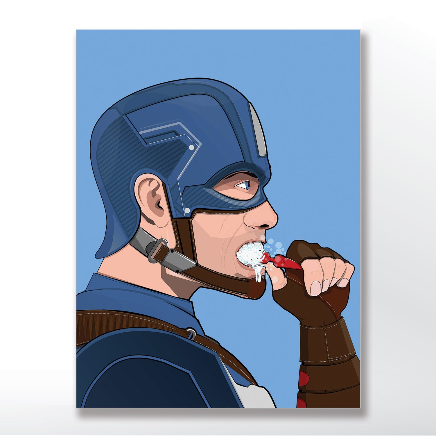 Captain America Superhero Bathroom Restroom Cleaning Teeth | Etsy