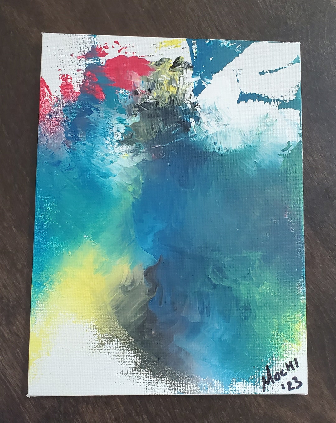 Primary Colors Painting by Mochi the Pibble - Etsy