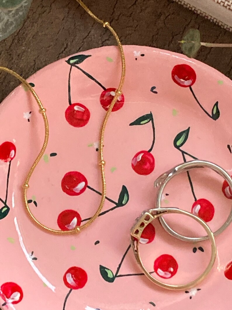 Cherry Ring Dish Baby Peachy Pink Cute Clay Ring Trinket - Etsy