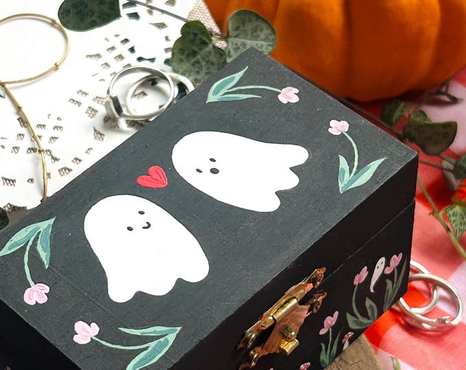 Ghosties in Love Box - Ghost Jewellery Wooden Storage Box - Etsy