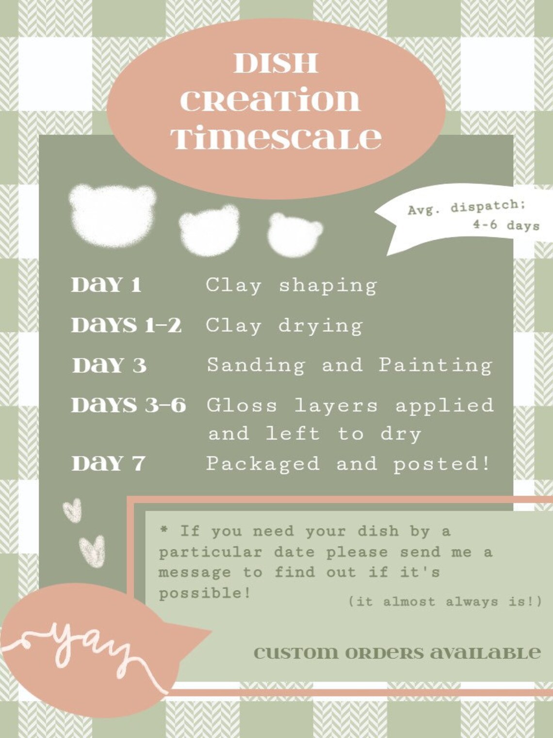 Strawberry Name Dish Personalised Peachy Baby Pink Cute Clay - Etsy