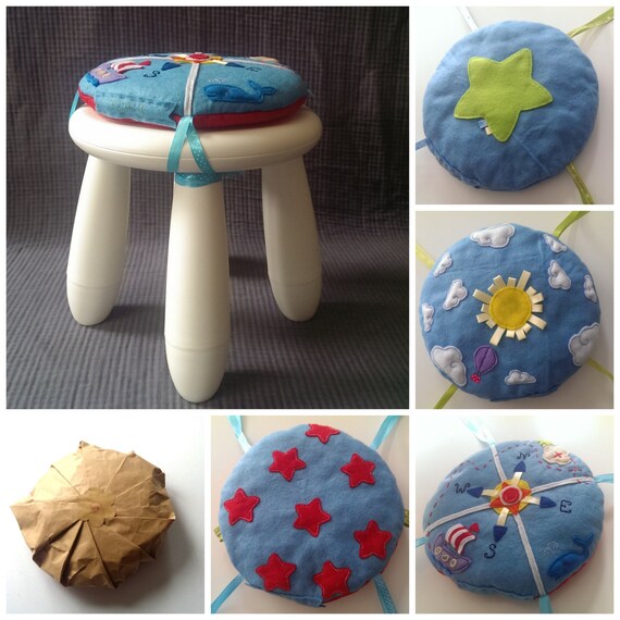 Items similar to Handmade stool cushion for kids IKEA mammut round ...
