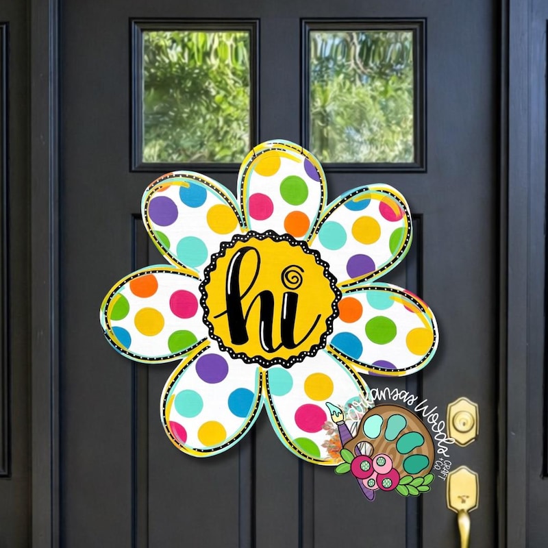 Polka Dot Hanging Door Sign - Etsy