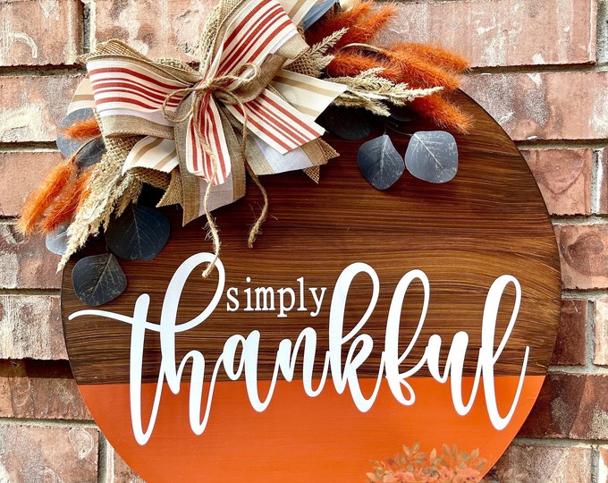 Thankful Door Hanger Thanksgiving Door Hanger Thanksgiving - Etsy