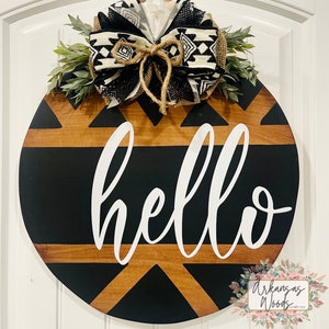 Boho Door Hanger, Hello Door Hanger, Farmhouse Door Hanger, Farmhouse ...
