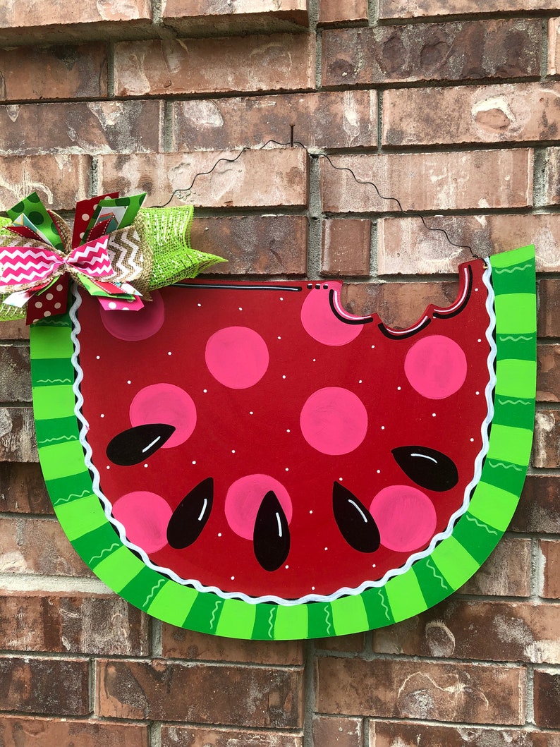 Watermelon Door Hanger Summer Door Hanger Watermelon Wreath Etsy