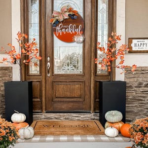 Thankful Door Hanger, Thanksgiving Door Hanger, Thanksgiving Wreath ...