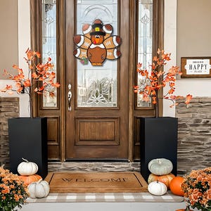 Thanksgiving Football Turkey Door Hanger: Hand-painted Fall Decor - Etsy