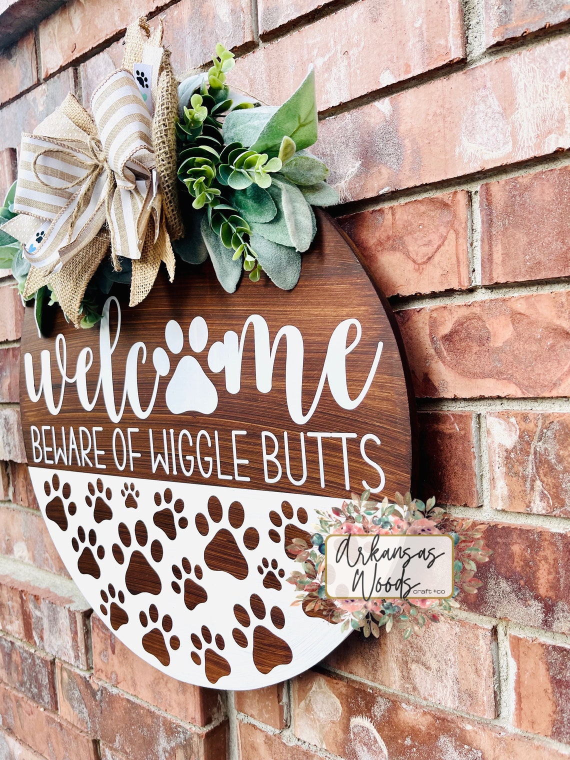 Wiggle Butts Dog Door Hanger: Paw Print Welcome Sign - Etsy
