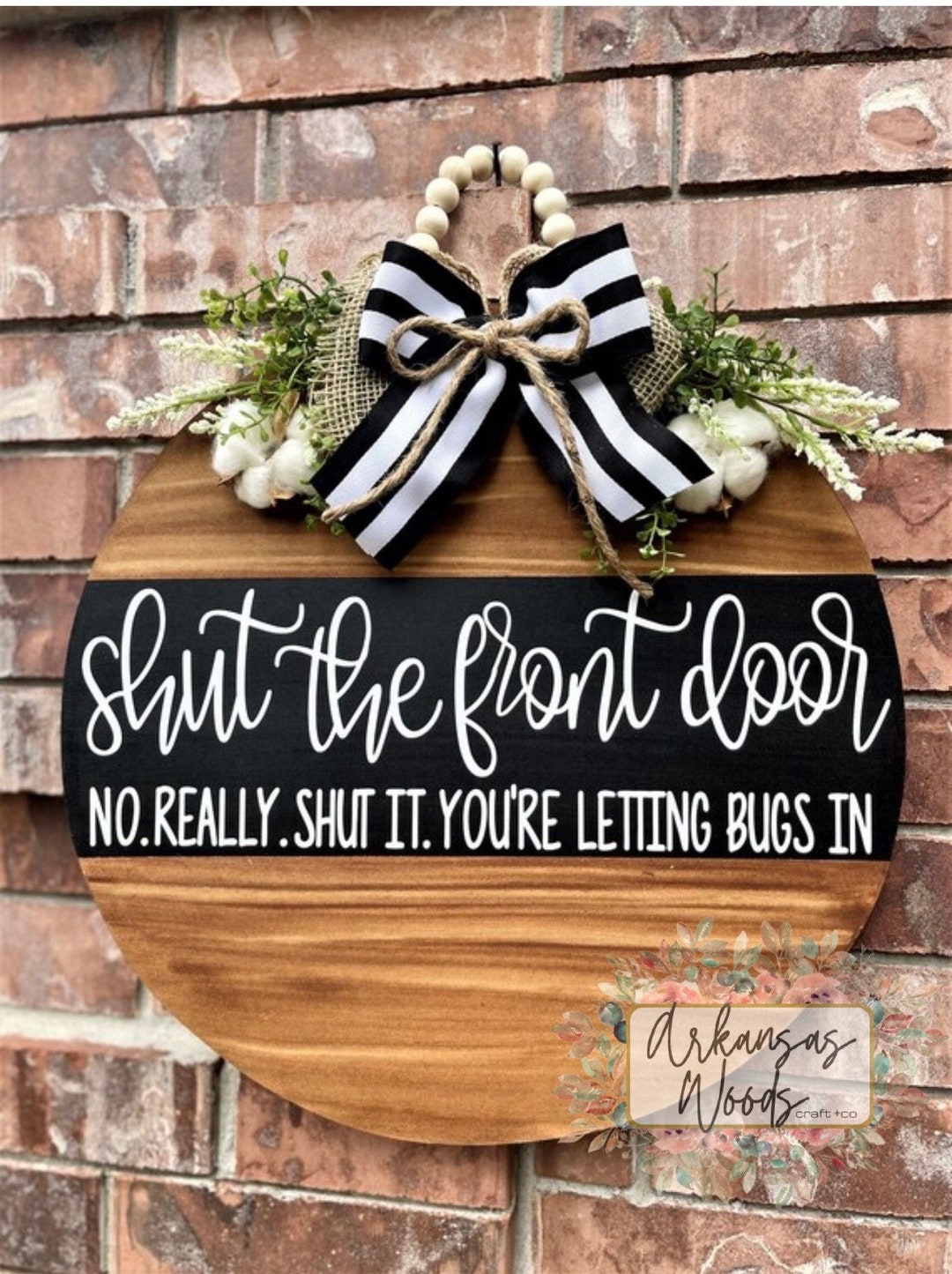 Shut the Front Door Hanger: Funny Farmhouse Welcome Wreath - Etsy
