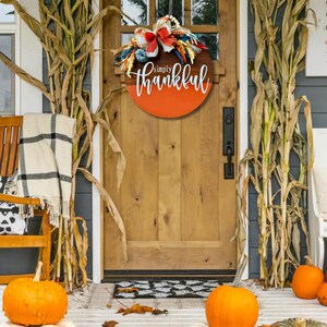 Thankful Door Hanger, Thanksgiving Door Hanger, Thanksgiving Wreath ...