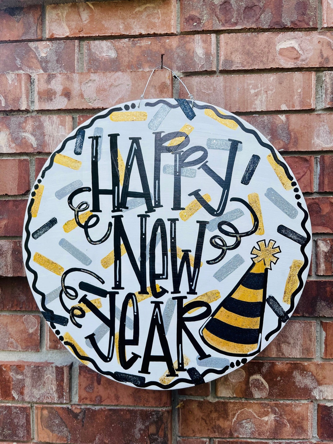 Happy New Year Door Hanger, Sprinkles Door Hanger, Confetti Door Hanger ...