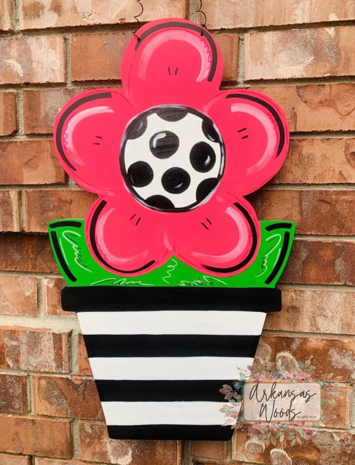 Spring Door Hanger Flower Door Hanger Flower Pot Door - Etsy