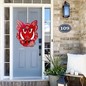 Razorback Hog Door Hanger: Arkansas Football Decor - Etsy