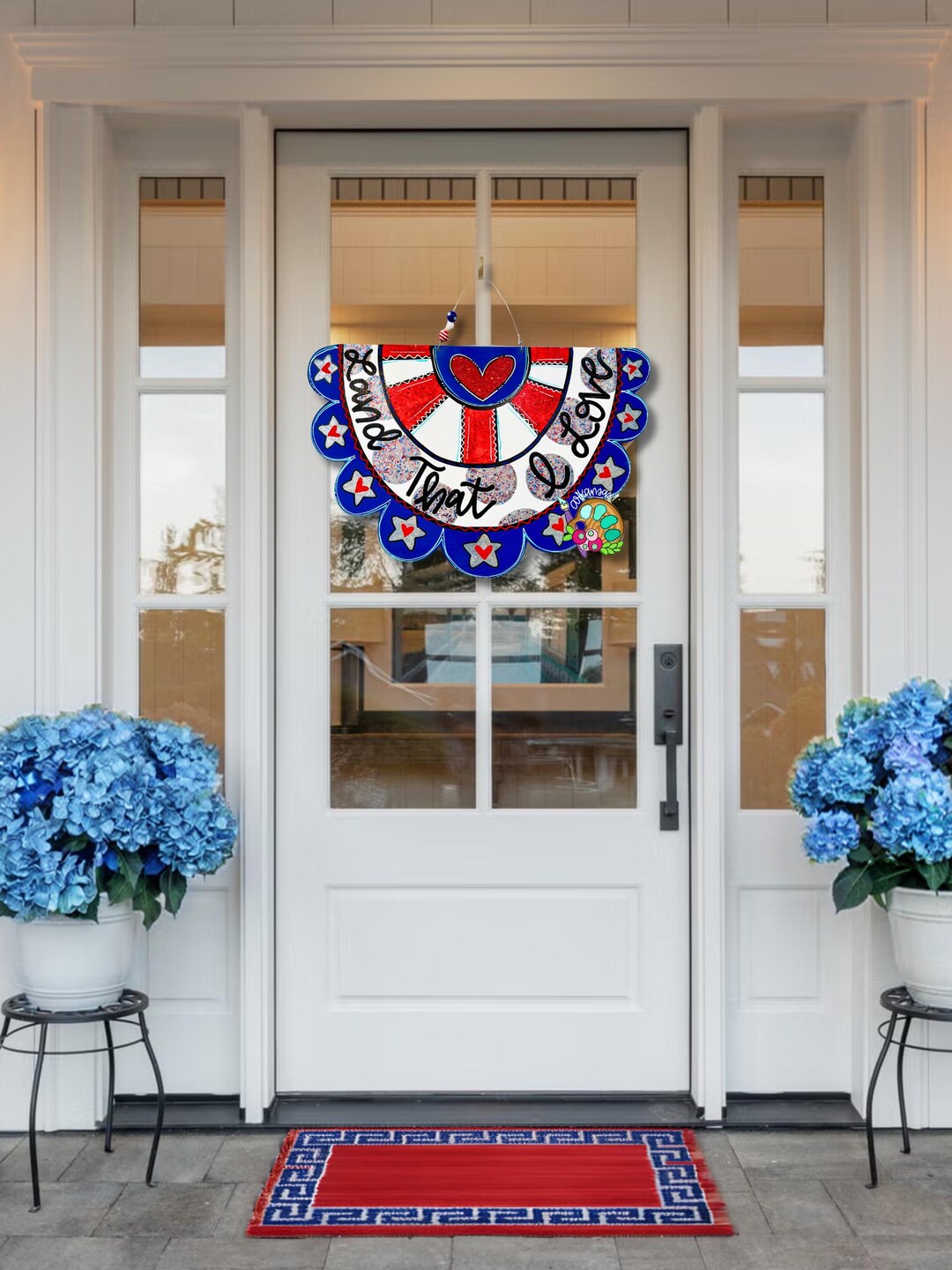 Patriotic Door Hanger, American Flag Door Hanger, 4th of July Door ...