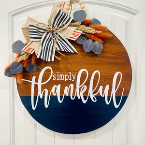 Thankful Door Hanger, Thanksgiving Door Hanger, Thanksgiving Wreath ...