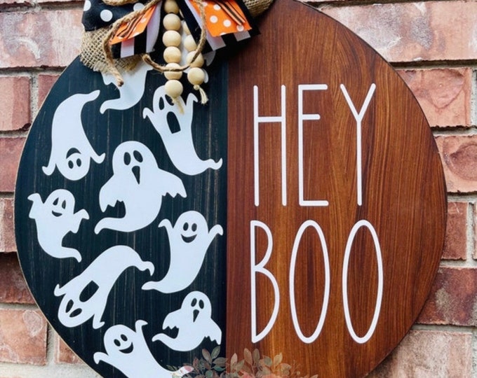 Halloween Door Hanger, Ghost Door Hanger, Halloween Wreath, Halloween ...