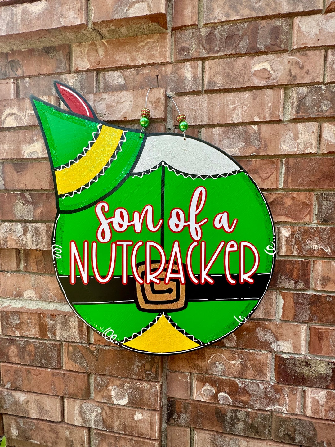 Christmas Door Hanger, Elf Door Hanger, Son of a Nutcracker, Christmas ...