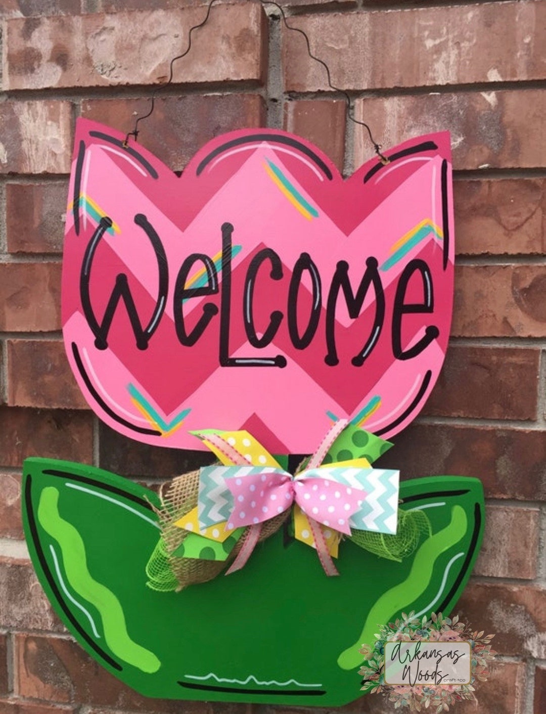 Spring Door Hanger, Tulip Door Hanger, Flower Door Hanger, Spring ...