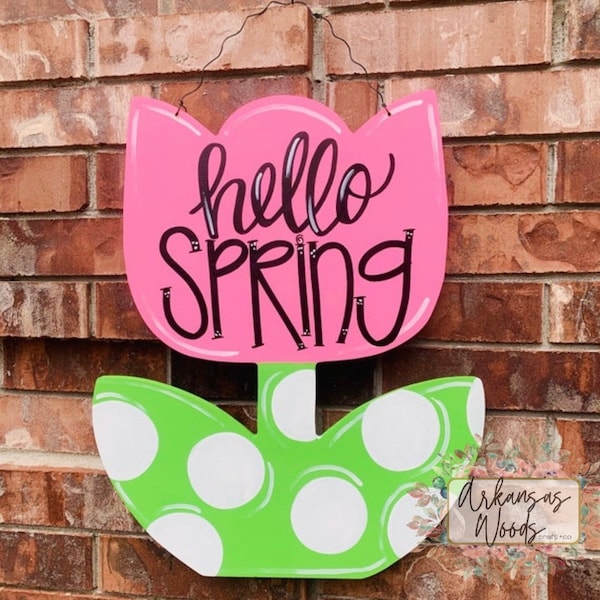 Spring Door Hanger Etsy
