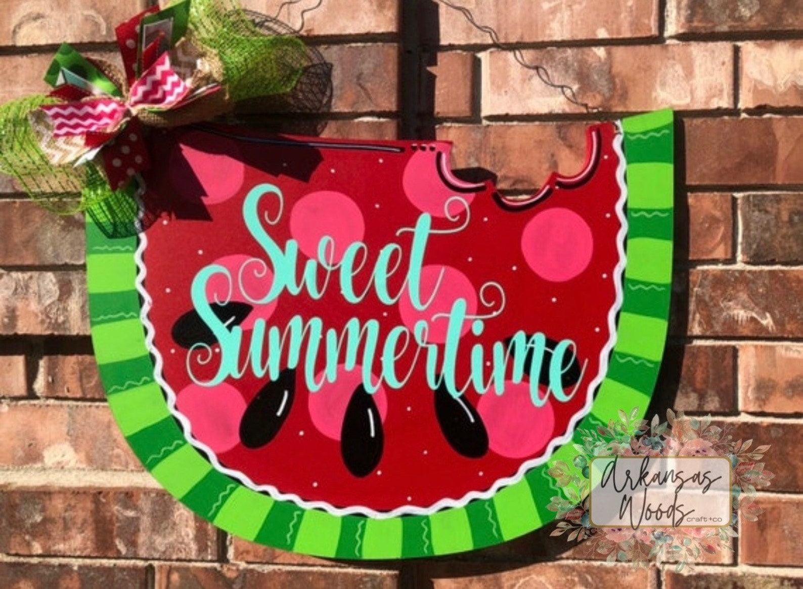 Watermelon Door Hanger Summer Door Hanger Watermelon Wreath Etsy