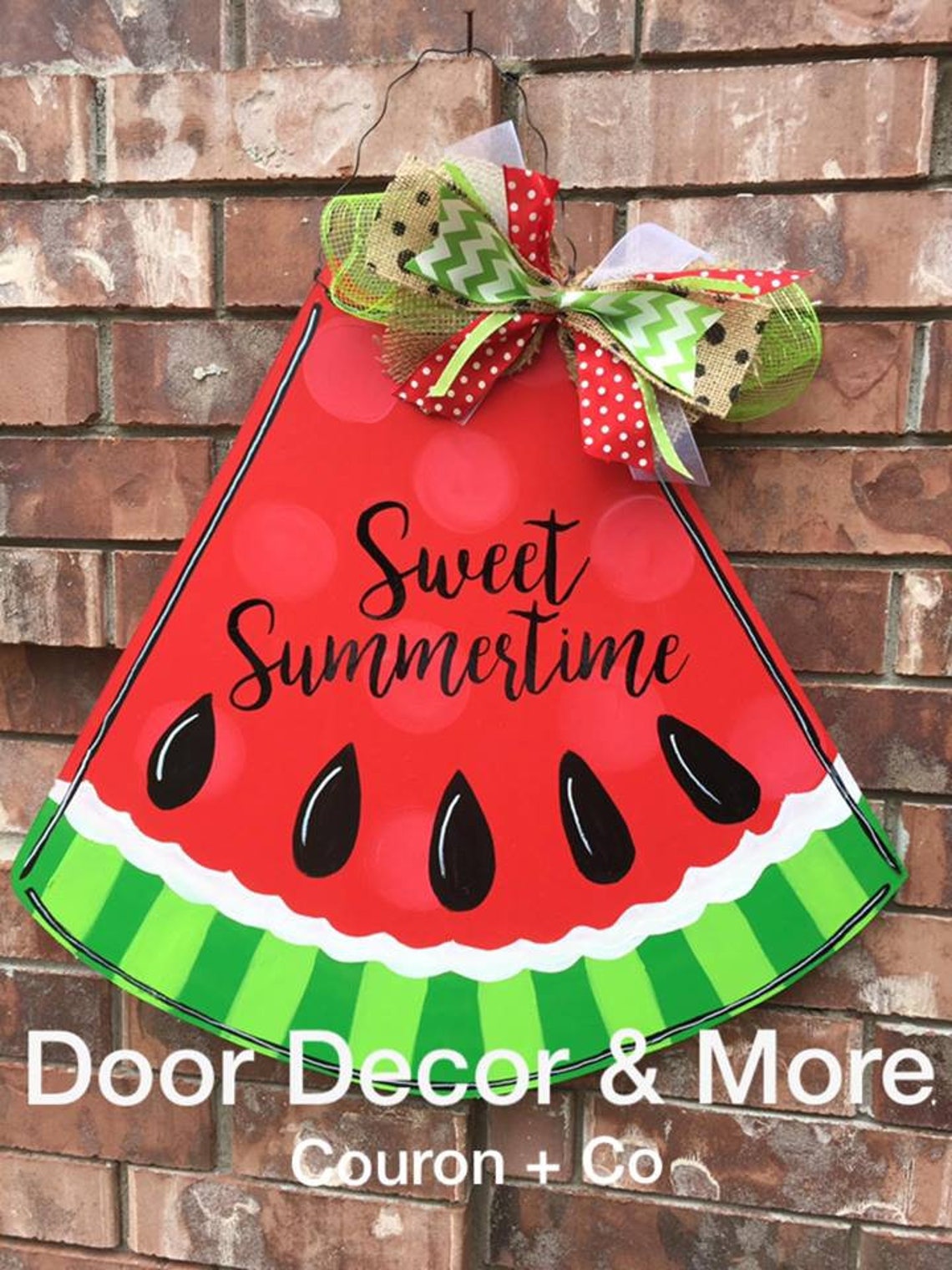 Summer Door Hanger Watermelon Door Hanger Watermelon Wreath Etsy