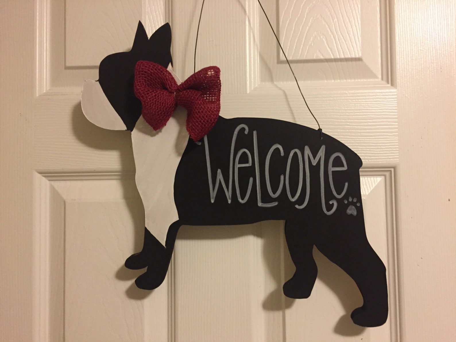 Boston Terrier Door Hanger Dog Door Hanger Dog Wreath - Etsy