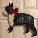 Boston Terrier Door Hanger, Dog Door Hanger, Dog Wreath, Boston Terrier ...