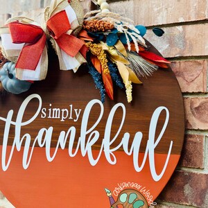 Thankful Door Hanger, Thanksgiving Door Hanger, Thanksgiving Wreath ...