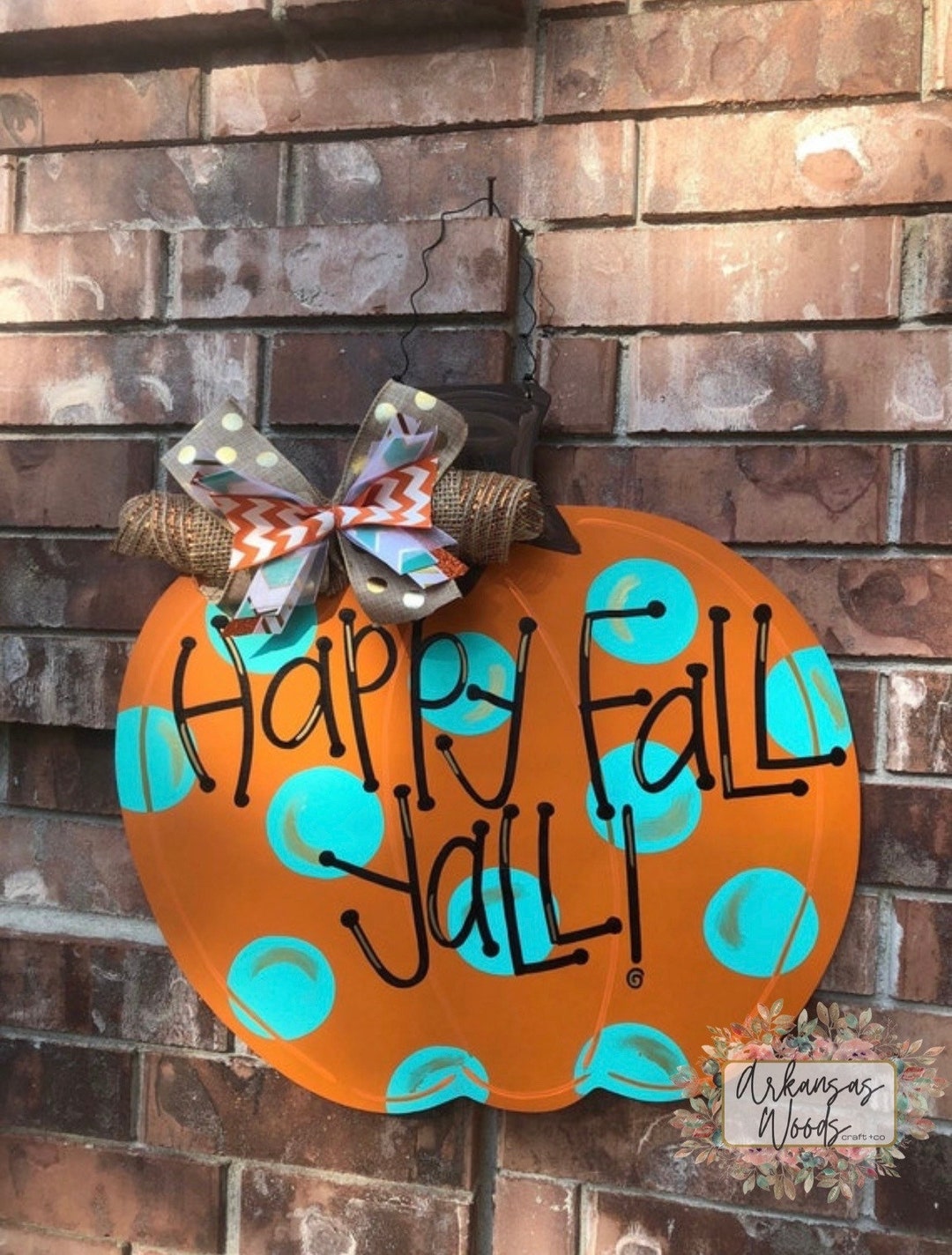 Fall Door Hanger, Teal Pumpkin Door Hanger, Fall Wreath, Fall Decor ...