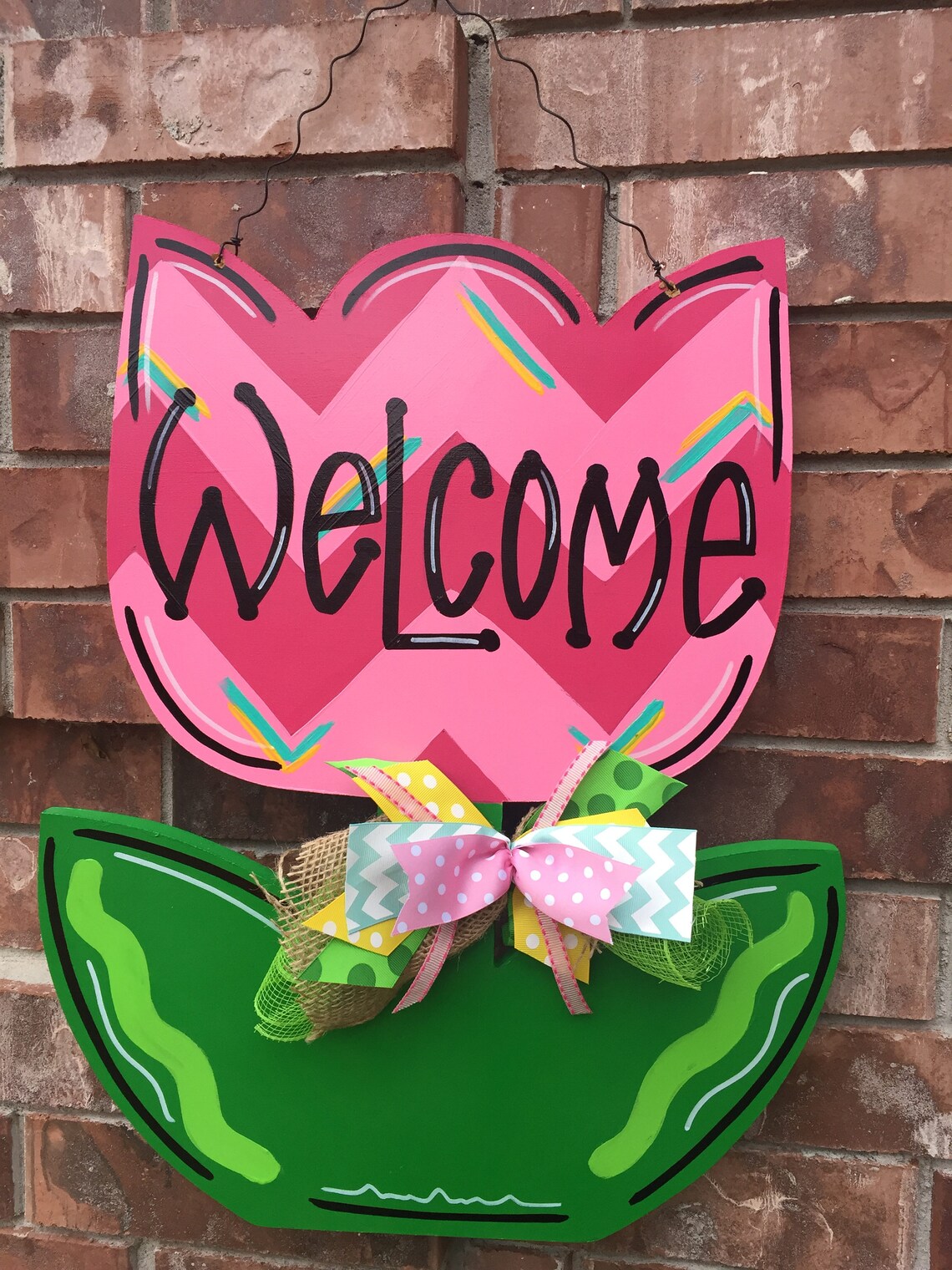 Spring Door Hanger Tulip Door Hanger Flower Door Hanger - Etsy