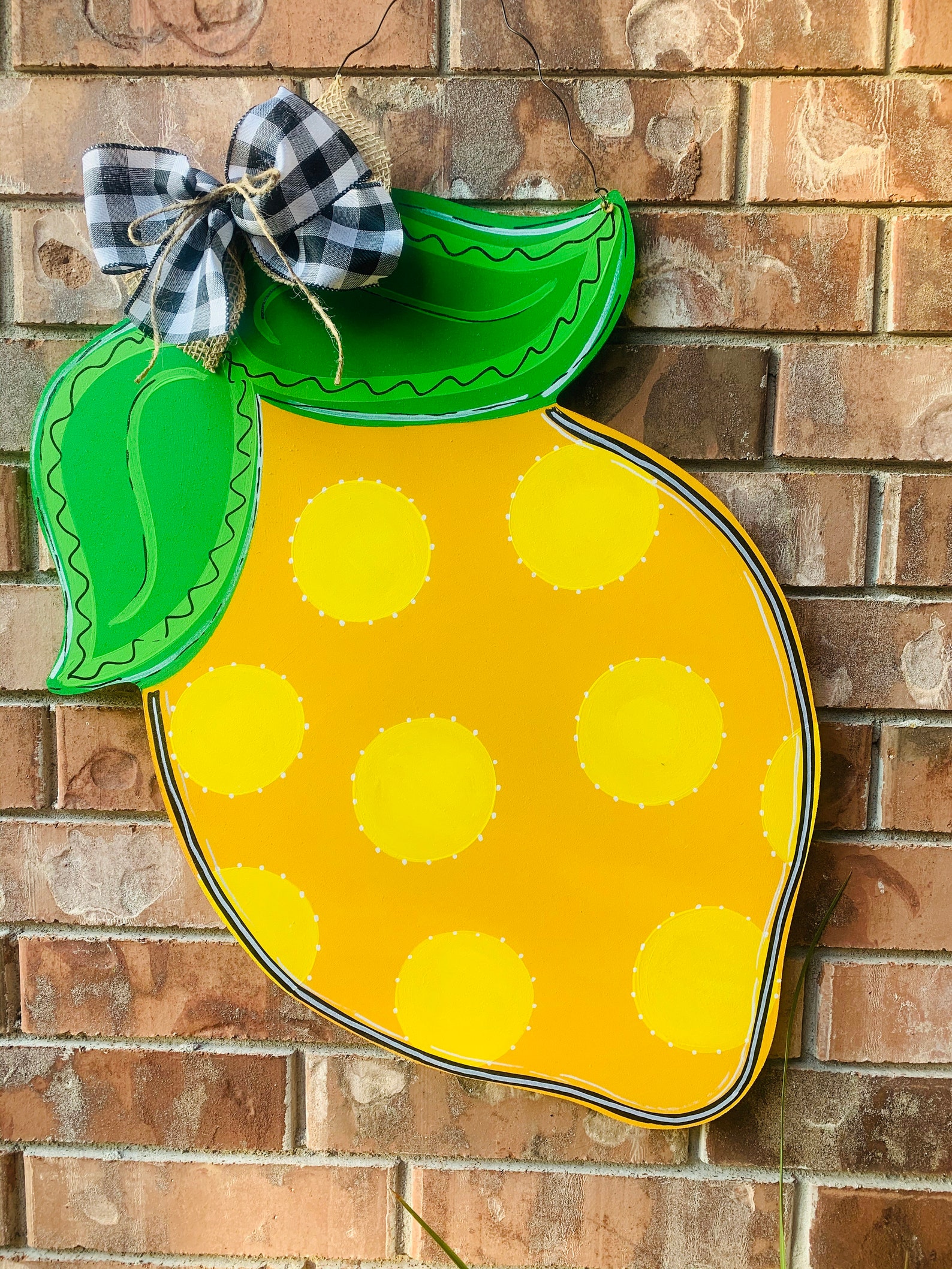 Lemon Door Hanger Summer Door Hanger Lemon Wreath Lemon - Etsy