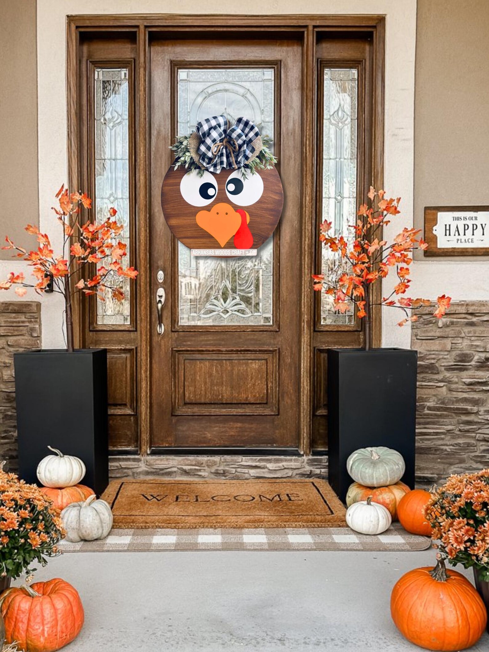 Turkey Door Hanger: Thanksgiving Fall Decor, 18/22 Inch MDF Wood - Etsy