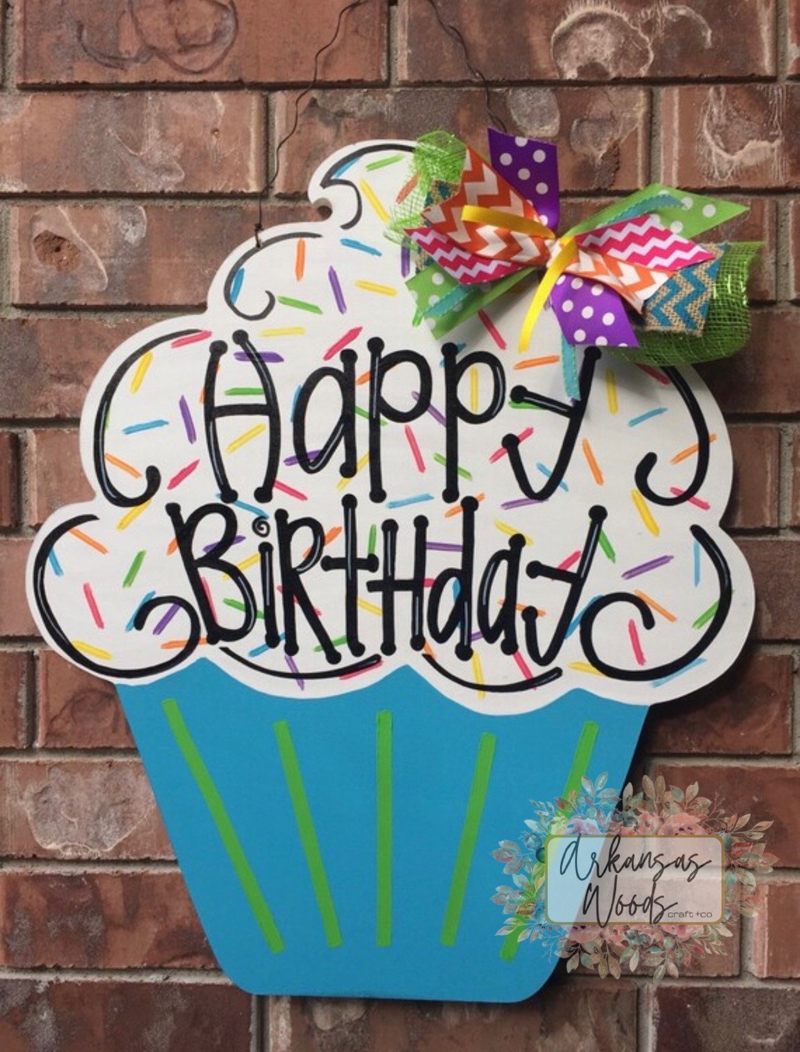 Birthday Door Hanger Cupcake Door Hanger Birthday Cake Door - Etsy