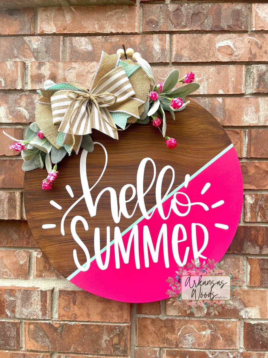 Hello Summer Door Hanger: Summer Floral Wreath; Patio Decor - Etsy