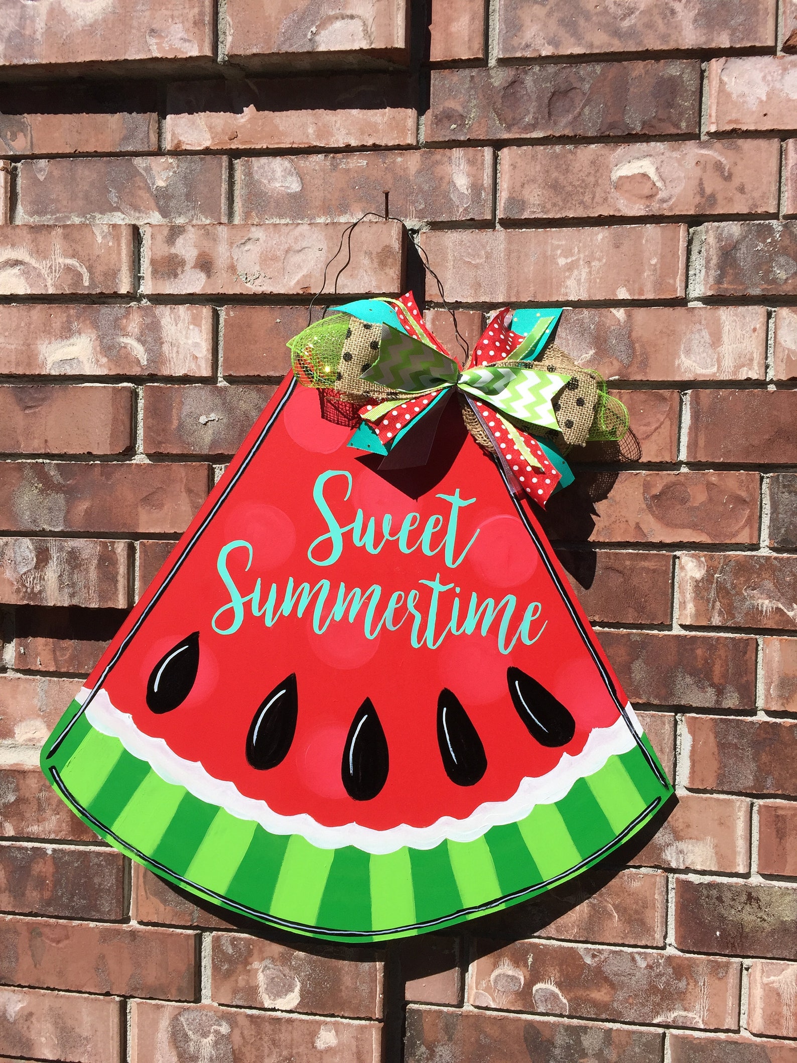 Summer Door Hanger Watermelon Door Hanger Watermelon Wreath Etsy
