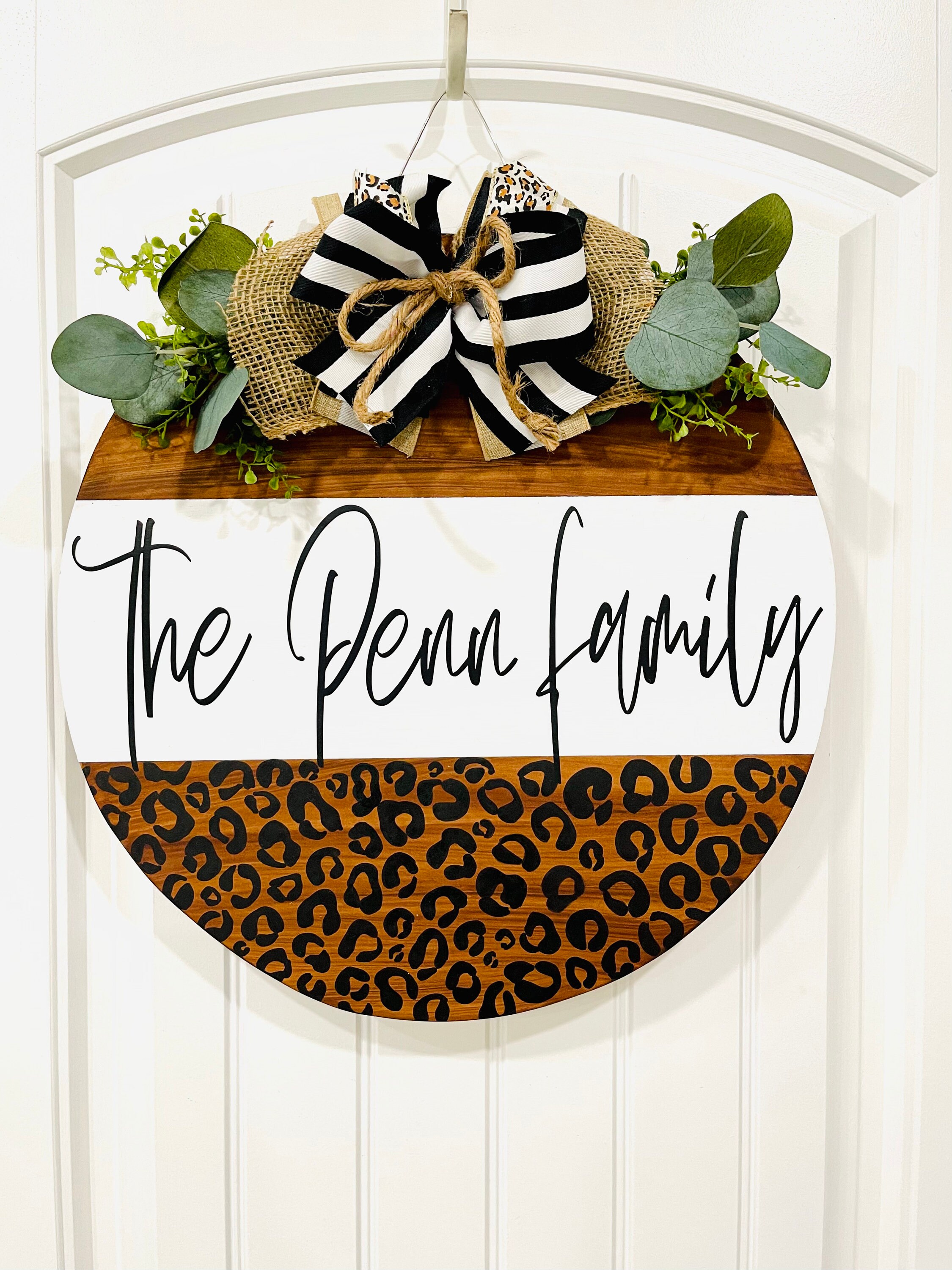 Leopard Print Door Hanger Farmhouse Door Hanger Farmhouse | Etsy