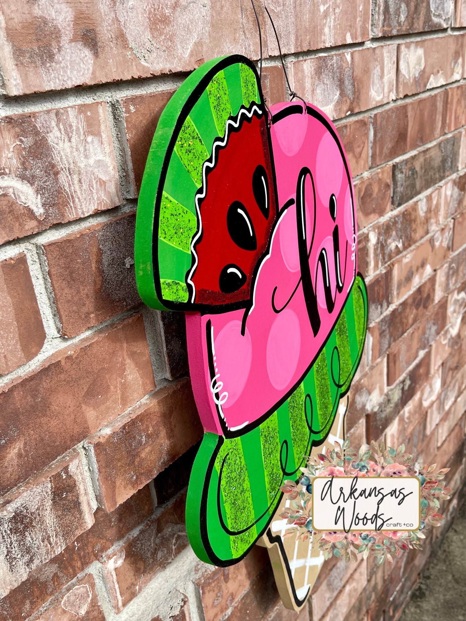 Watermelon Ice Cream Door Hanger Summer Door Hanger Summer Wreath